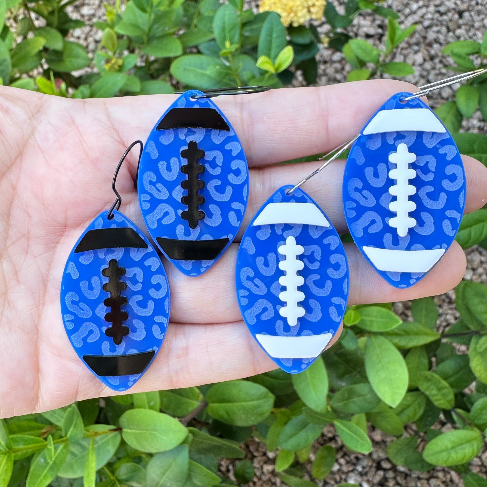 Blue Football Dangle Earrings – Shark Tooth Shirts & Stuff